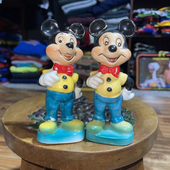 Disney | Accents | Vintage Walt Disney 96s Ceramic Mickey Mouse Figures ...
